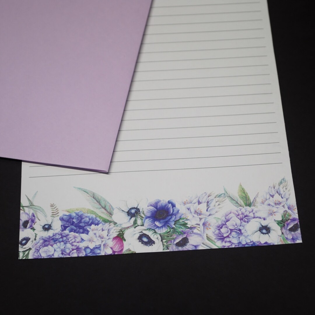 Shades of Violet, Stationery Set, 5.5 X 8.5, Letter Writing Set, 30 ...