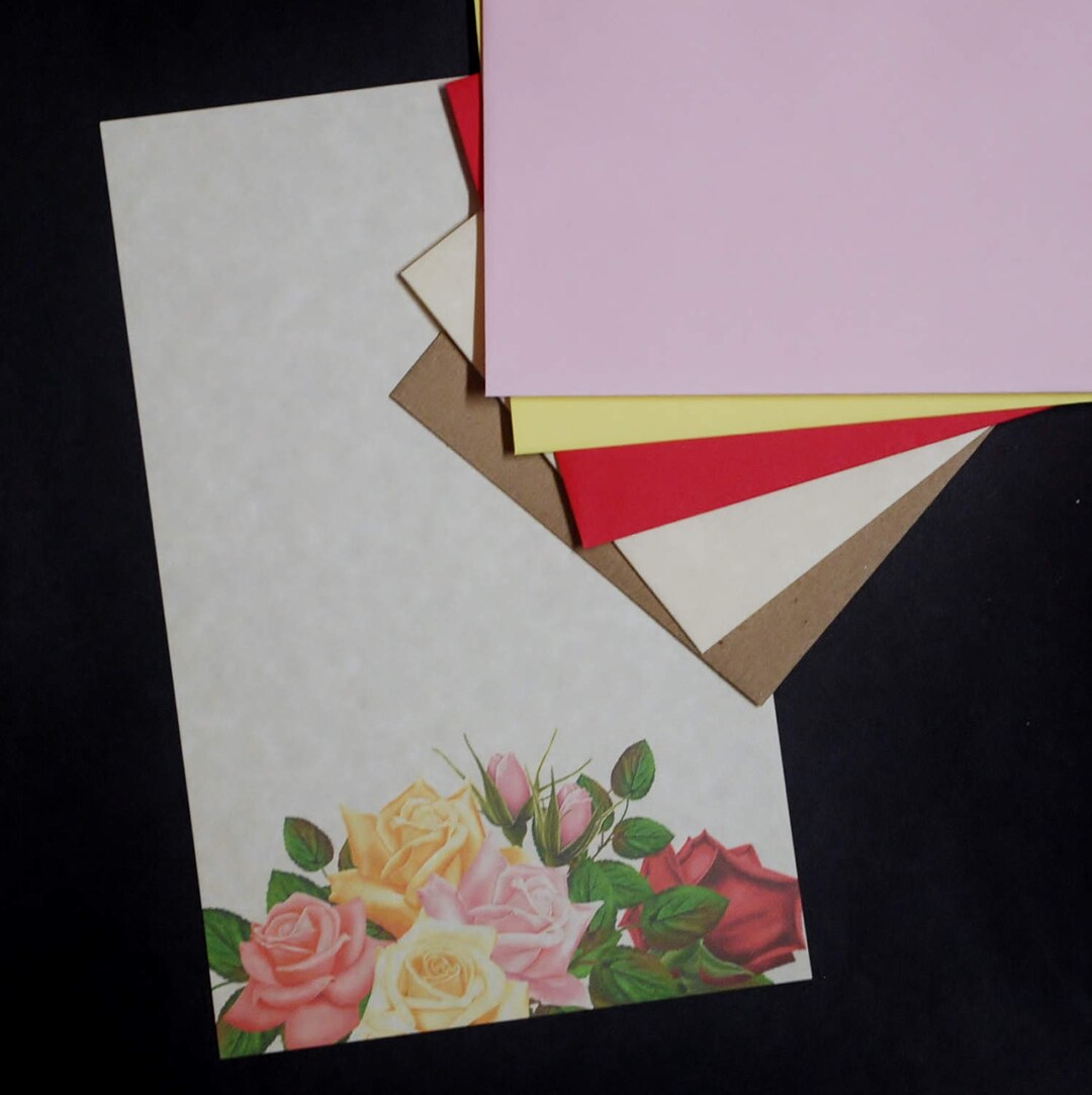 Bunch of Roses, Stationery Set, 5.5 X 8.5, Letter Writing Set, Pen Pal ...