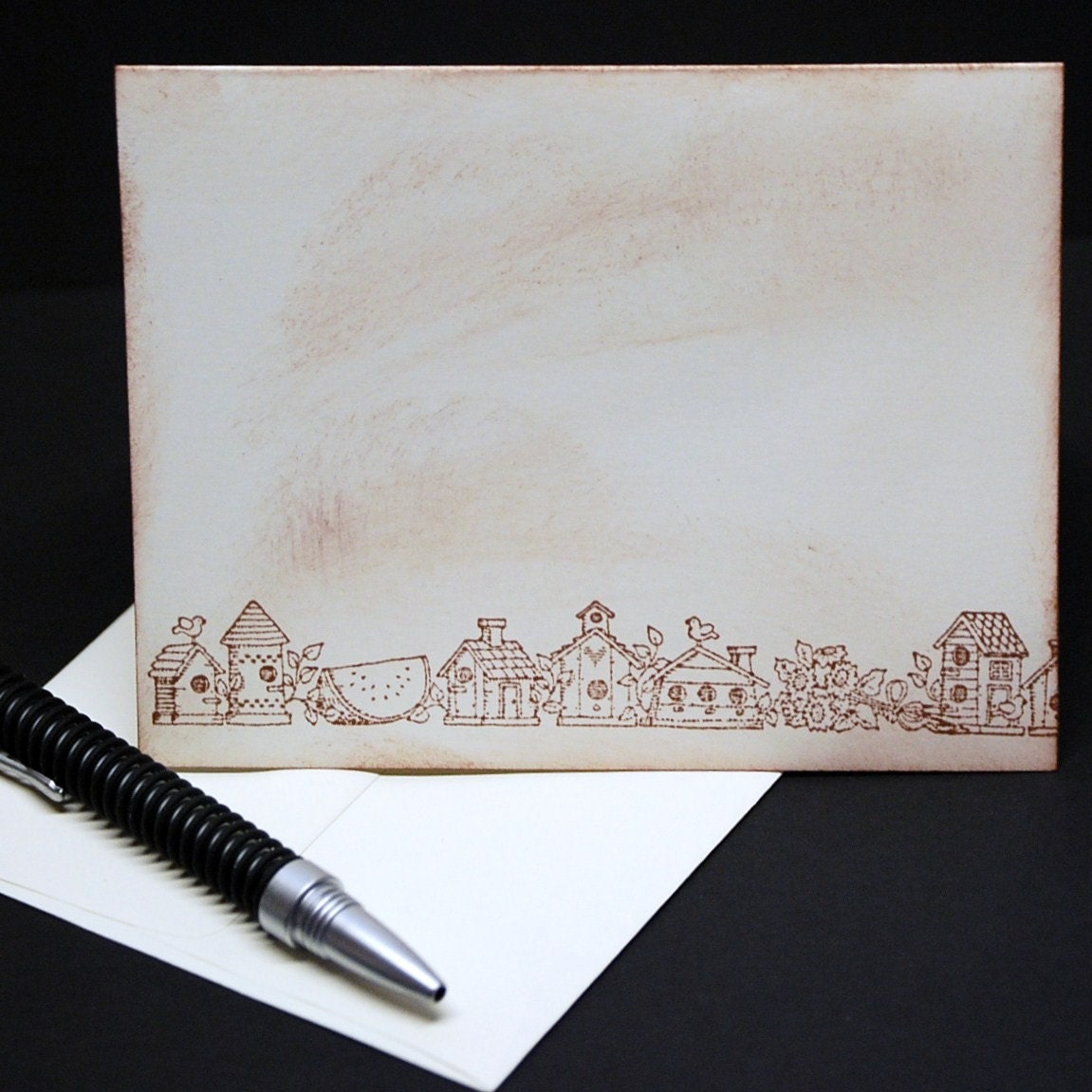 Primitive Birdhouses, Blank or Personalized Note Cards, Set of 6 - Etsy