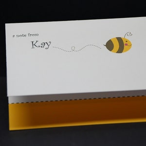 Buzzing Bee, Personalized and Custom Note Cards, Set of 6 Greeting ...