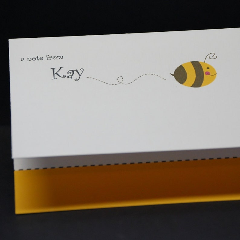 Buzzing Bee Personalized and Custom Note Cards Set of 6 - Etsy