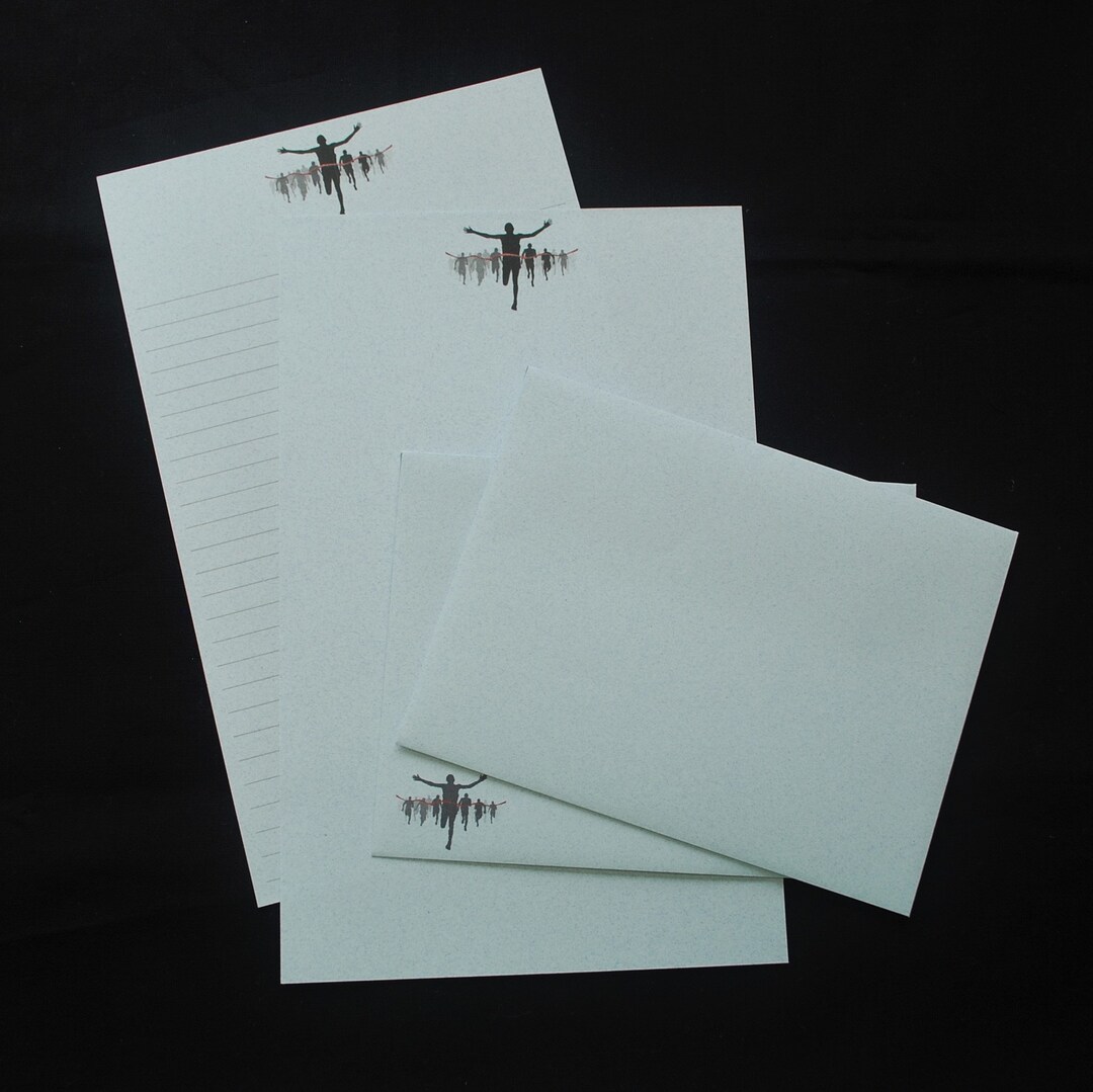 Marathon Runners, Stationery Set, 5.5 X 8.5, Letter Writing ...