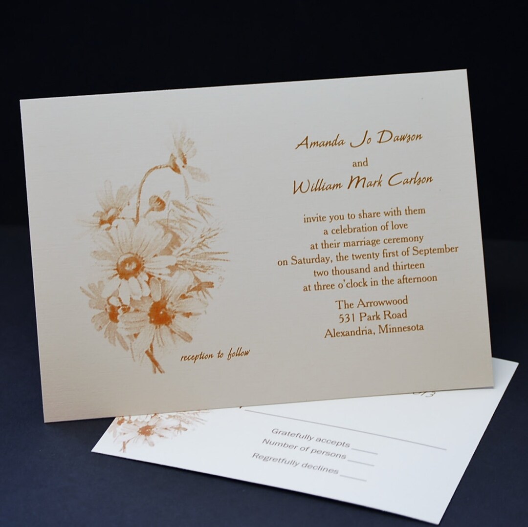 Autumn Daisies, Wedding Invitation Sample Set - Etsy