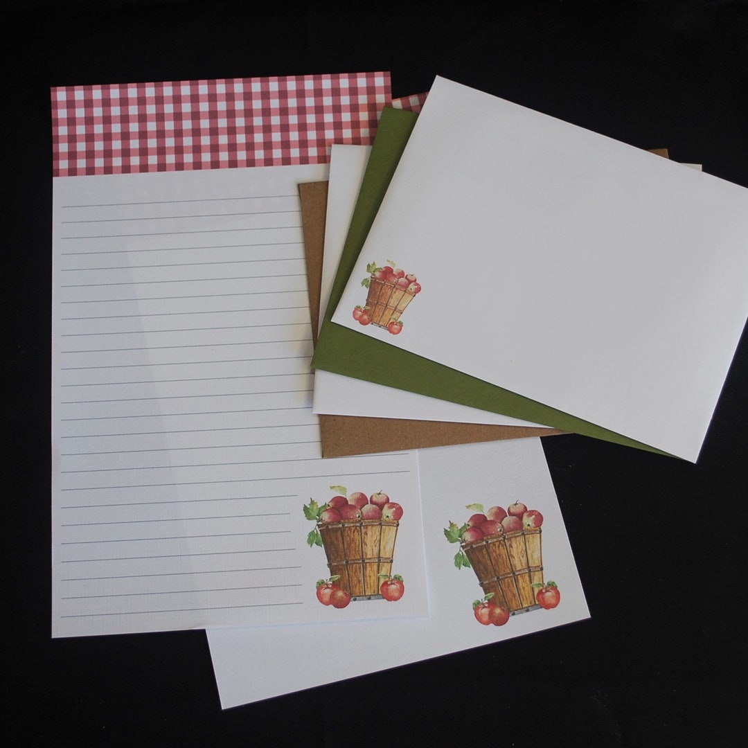 Peck of Apples, Fall Social Stationery, 5.5 X 8.5, Letter Writing Set ...