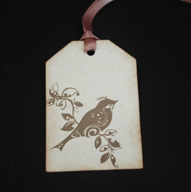 Pretty Bird, Blank Tags, Decorative Gift Tags, Set of 8, Fancy Bird ...
