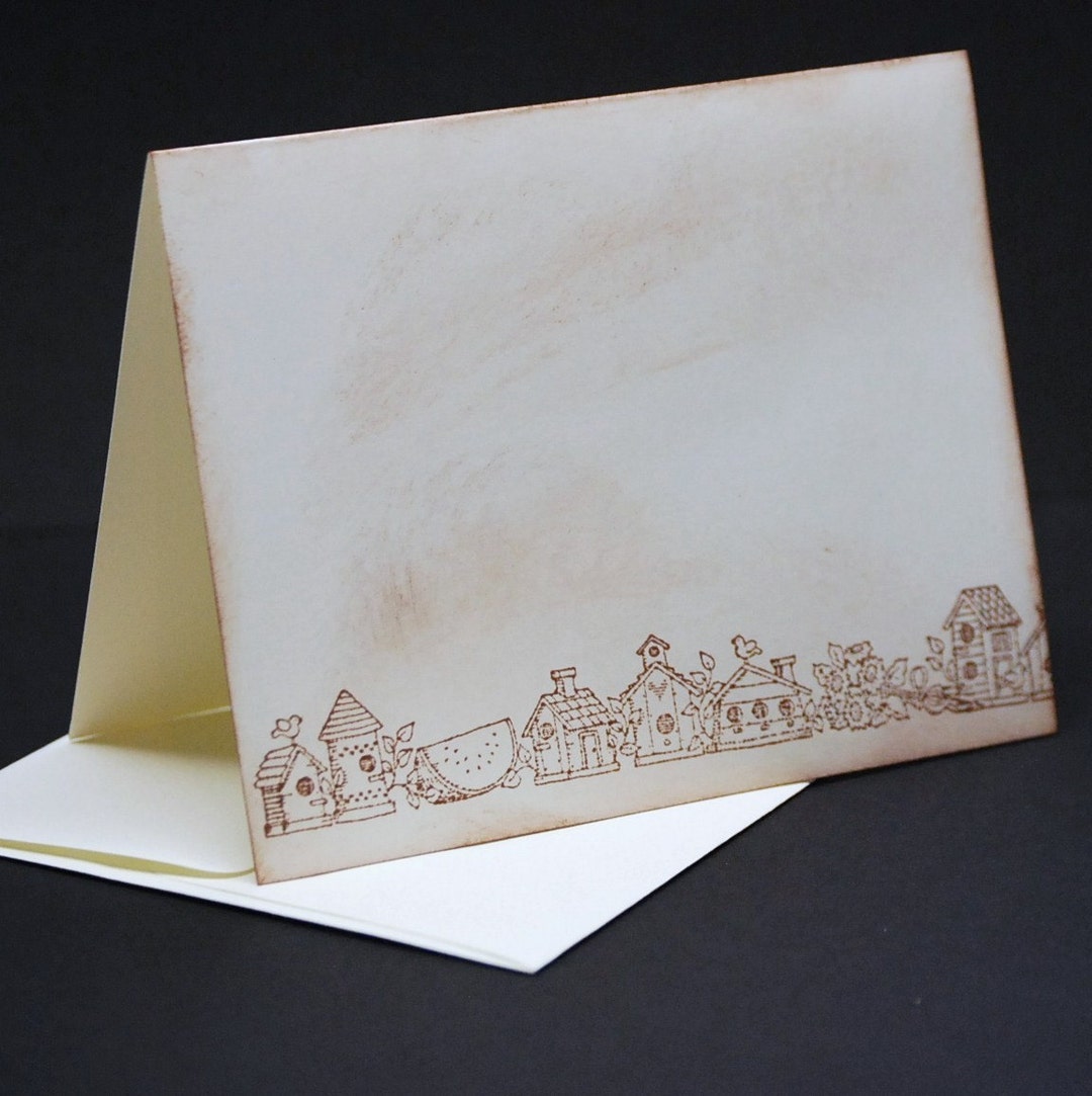 Primitive Birdhouses, Blank or Personalized Note Cards, Set of 6 - Etsy