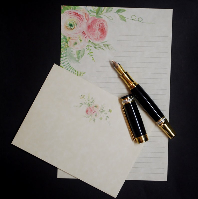 Pink Trio Social Stationery Set Letter Writing Set Pen Pal - Etsy