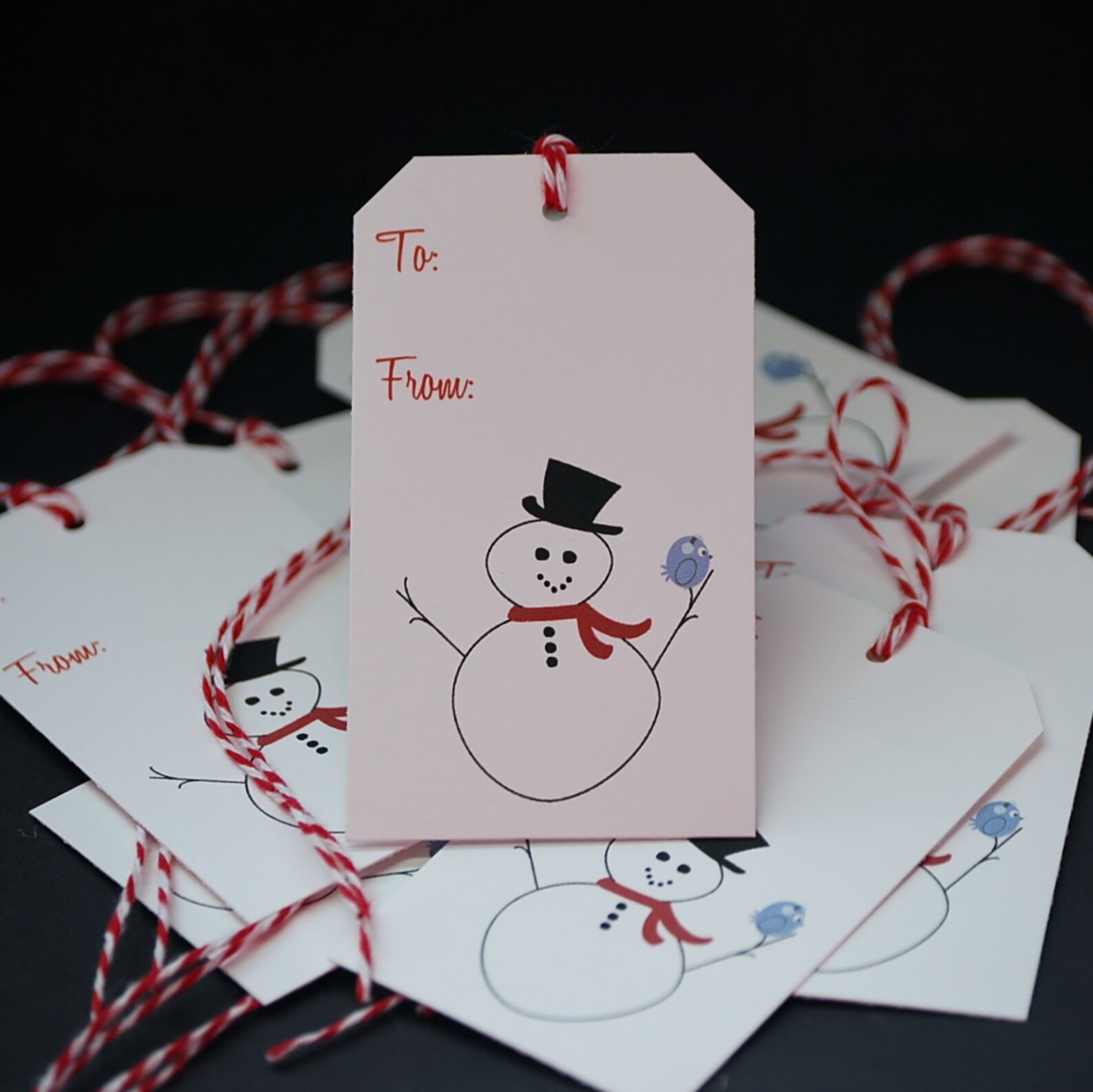 Stick Snowman Holiday Gift Tags Set of 8 Christmas Hang Tags | Etsy