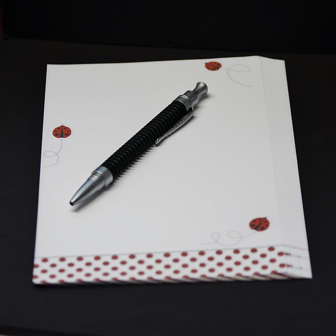 Ladybugs, Stationery Set, 5.5 X 8.5, Writing Set, Handwritten Letters ...