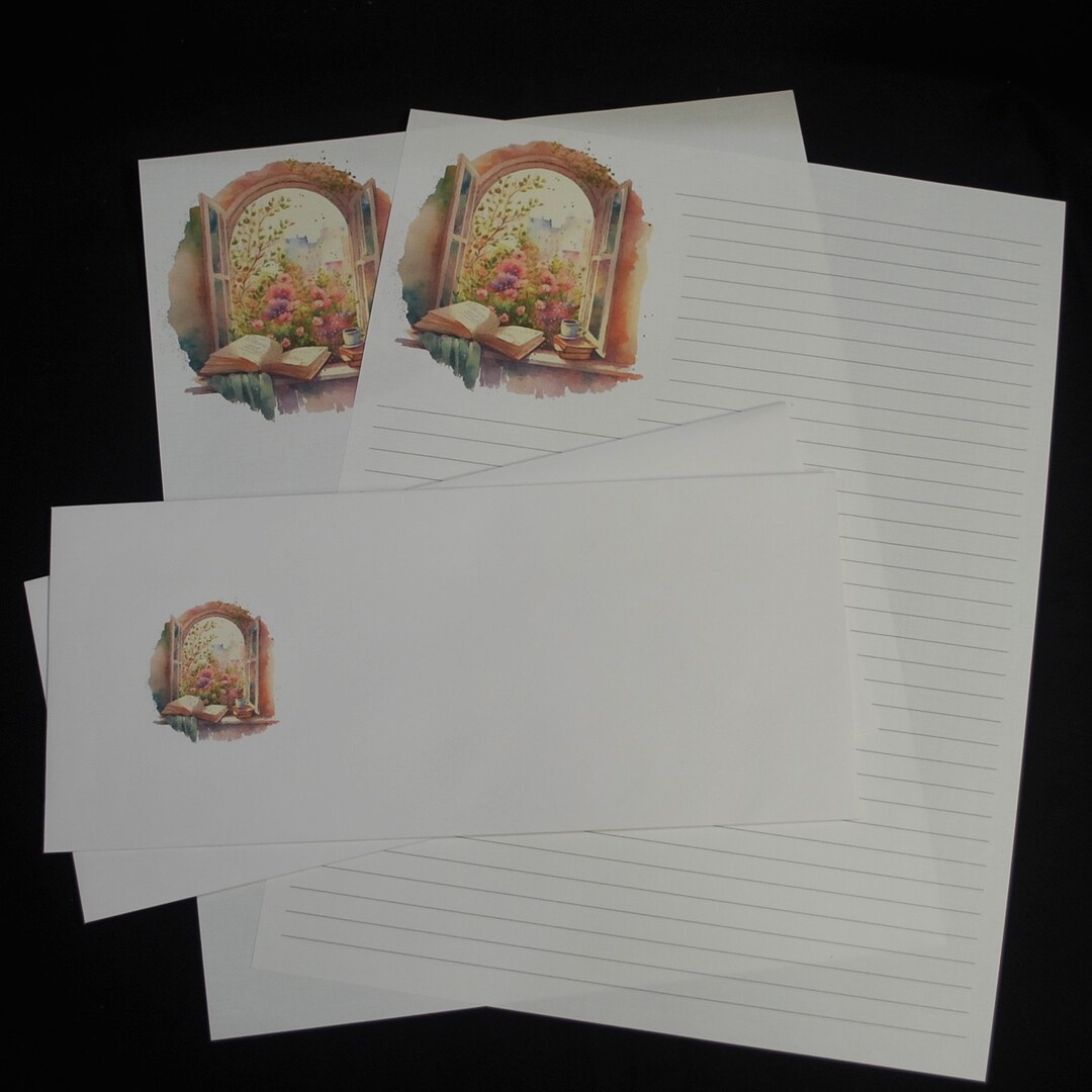 Window Sill 1, Stationery Set, 8.5 X 11, Full Sheet Letter Set ...