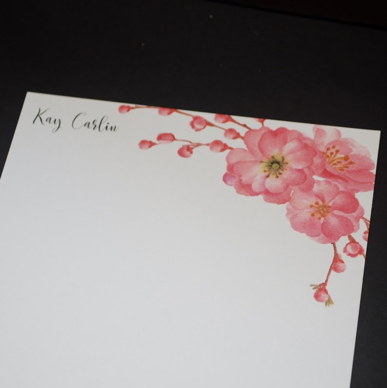 Pink Sakura Personalized Stationery Set Letter Writing Set - Etsy