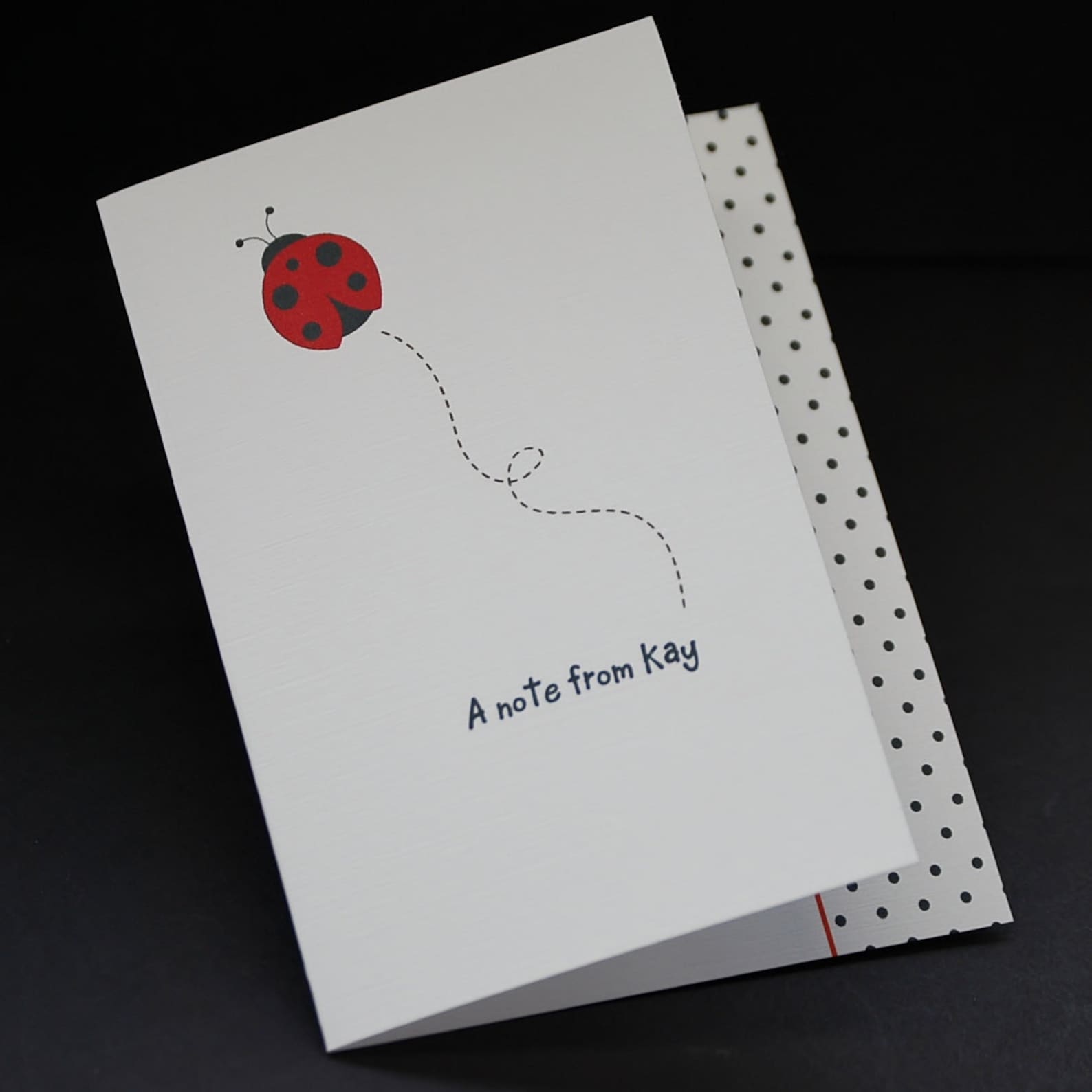 Red Ladybug, Personalized and Custom Note Cards, Set of 6 Greeting ...
