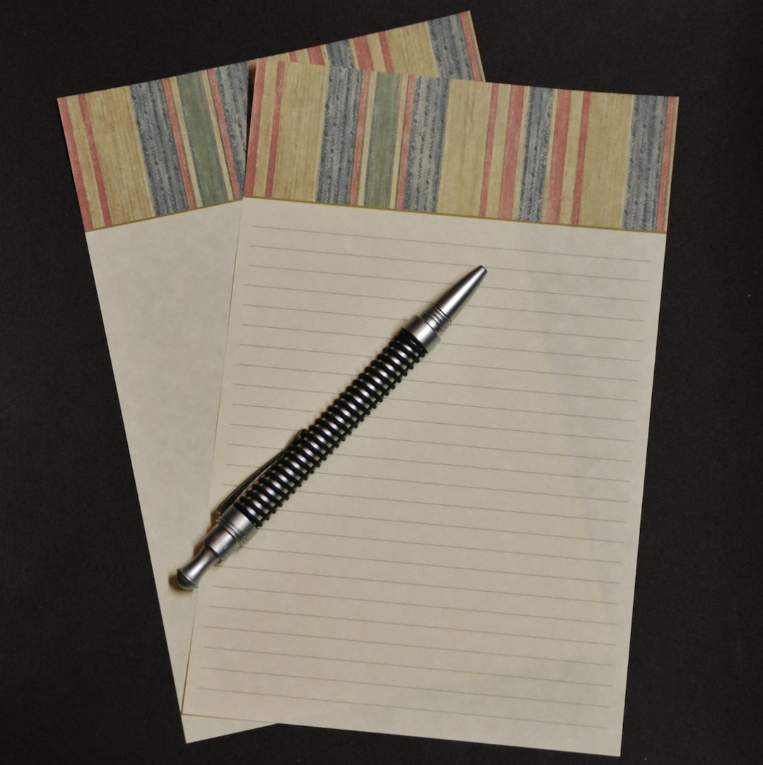 Heathered Stripes, Masculine Stationery Set, 5.5 X 8.5, Writing Set ...