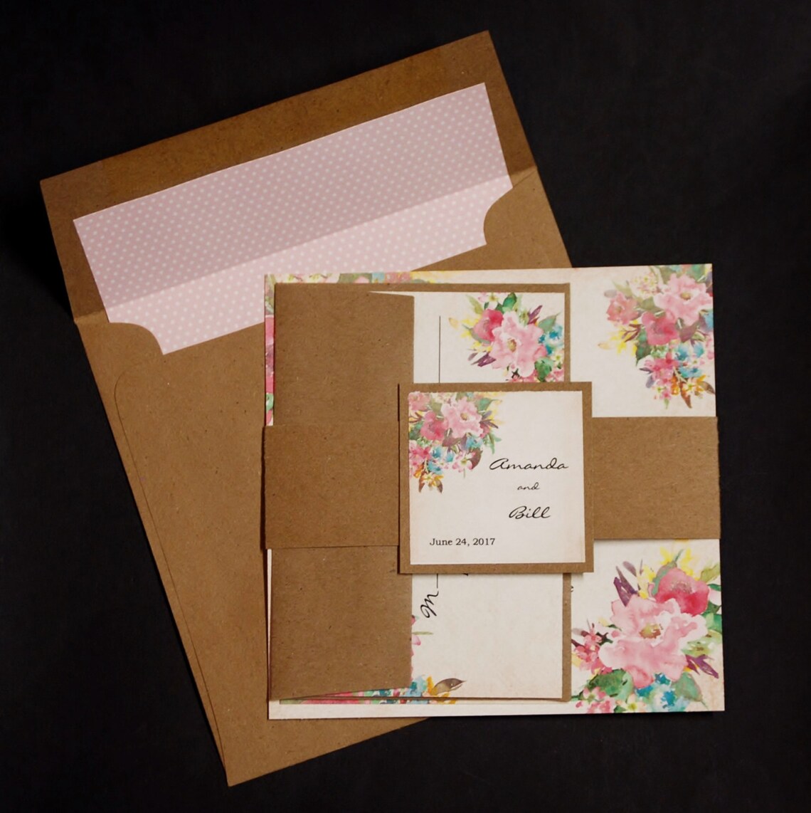 Rustic Romance Wedding Invitation Suite Sample Set | Etsy