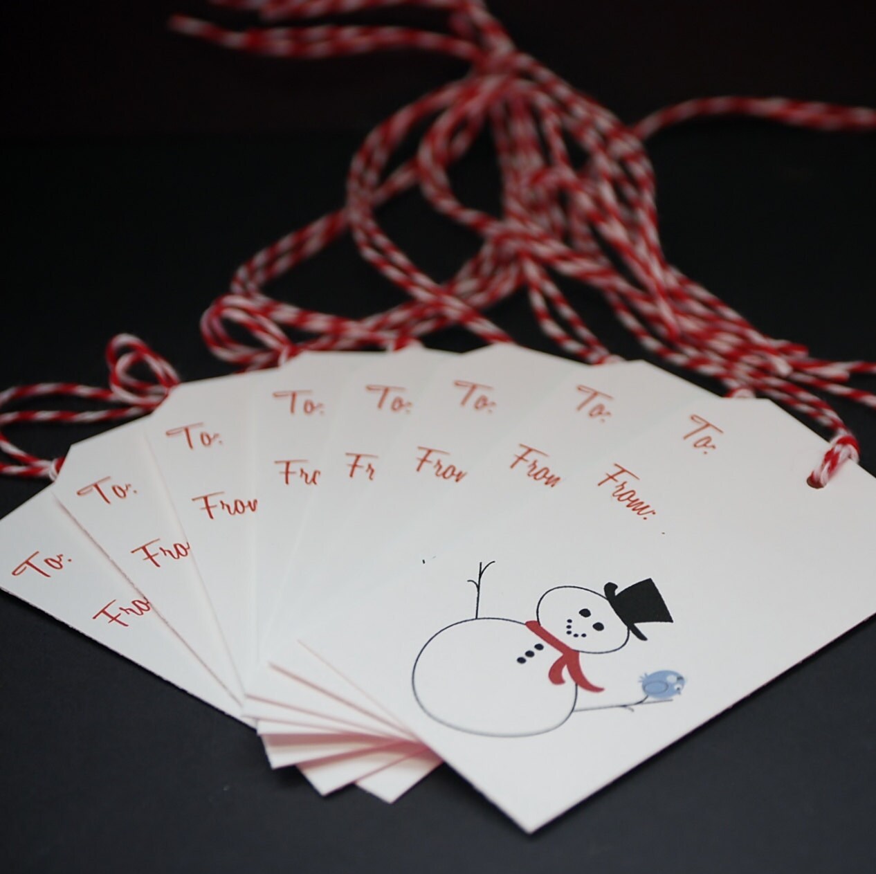 Stick Snowman Holiday Gift Tags Set of 8 Christmas Hang Tags | Etsy