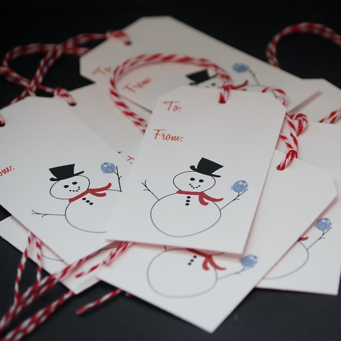 Stick Snowman Holiday Gift Tags Set of 8 Christmas Hang Tags | Etsy