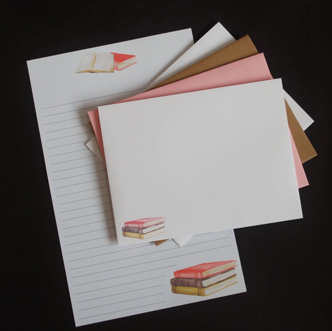 Stack of Books, Stationery Set, 5.5 X 8.5, Letter Writing Set, 30 ...