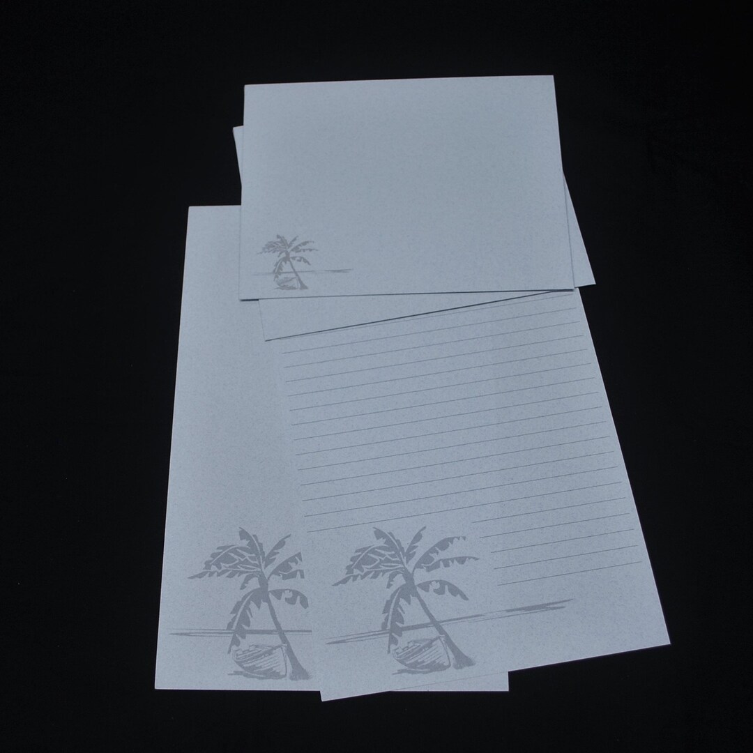 Under the Palm, Stationery Set, 5.5 X 8.5, Letter Writing, Handwritten ...