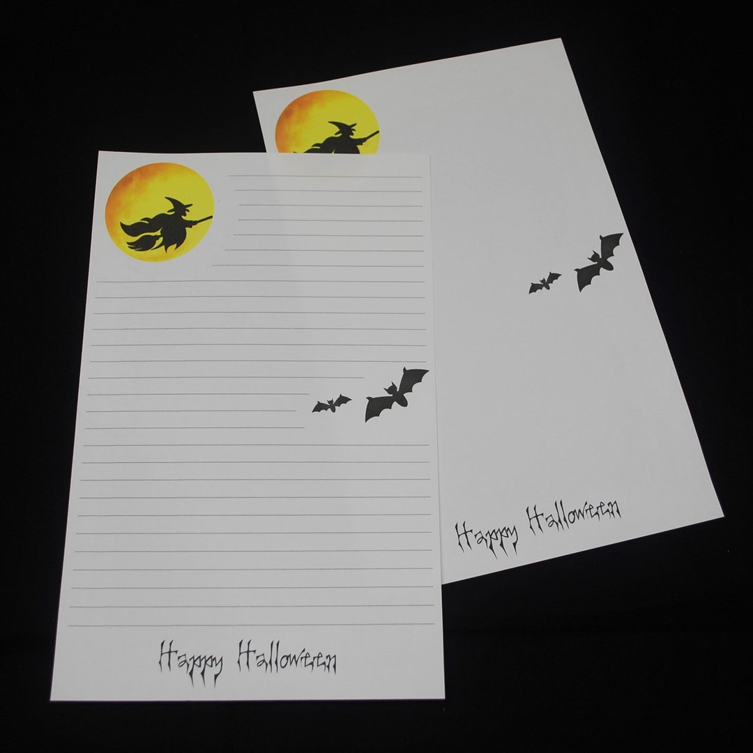 Halloween Witch, Stationery Set, 5.5 X 8.5, Letter Writing Set, 30 ...