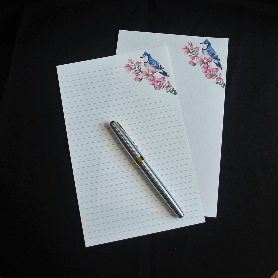 Blue Jay on Pink Branch, Stationery Set, 5.5 X 8.5, Writing Set ...