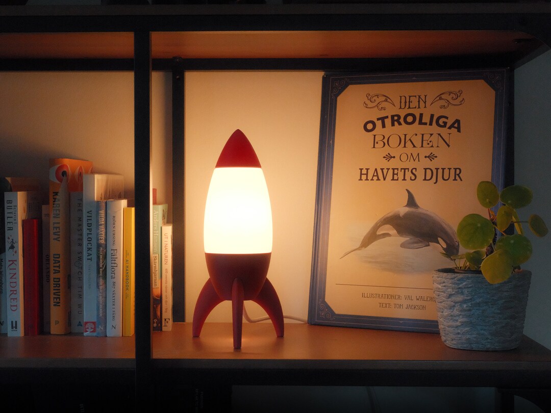 Retro Rocket Table Lamp - Etsy