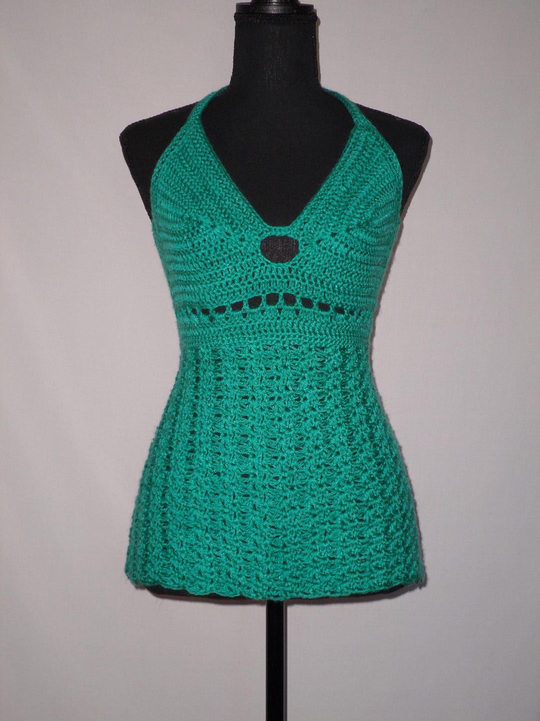 Halter Style Peek-a-boo Top With Weave Type Bottom - Etsy