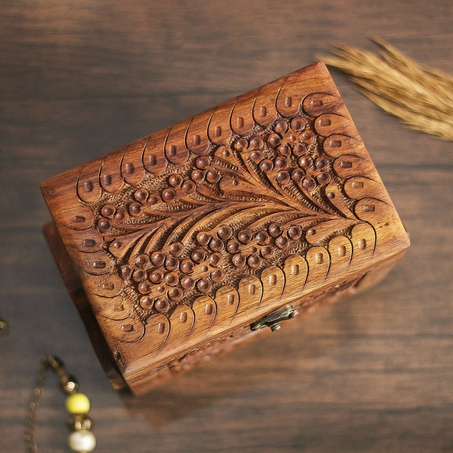 Wooden Foldout Tool Box - Layered Vintage Tool Chest, Handmade Wooden ...