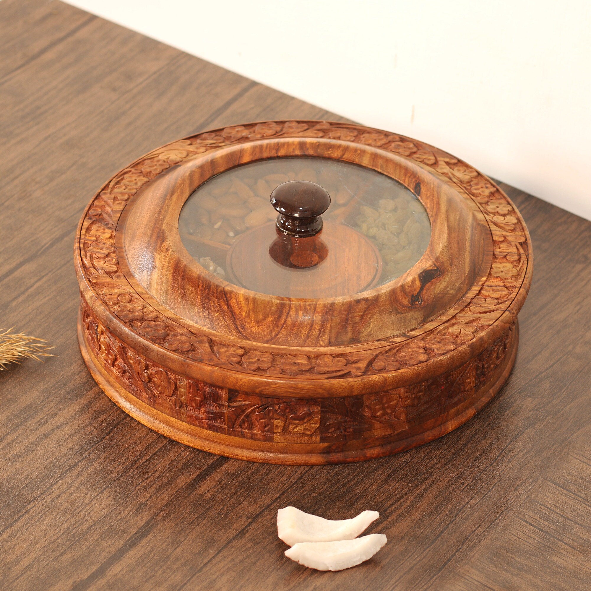 Snacks & Dry Fruits Box for a Cozy Evening, Wooden Masala Spice Boxes ...