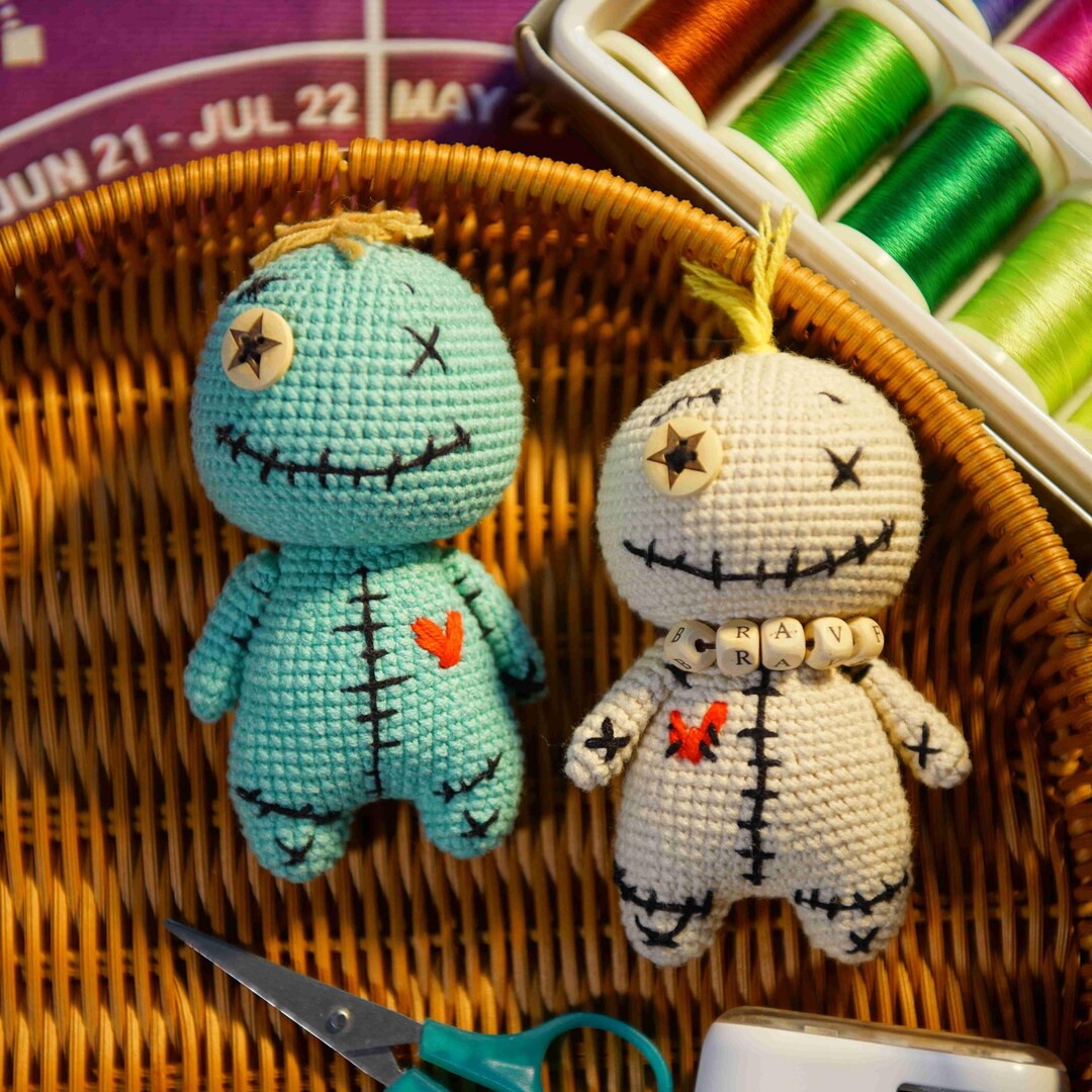 Voodoo Amigurumi, Handmade Voodoo Doll, Custom Wooden Name Beads ...