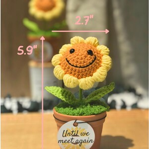 Crochet Smiling Sunflower, Knitted Flower Lamp, Personalized Smiley ...
