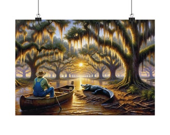 Swamp With Alligator Picture, Louisiana Swamp Wall Hanging, Florida ...