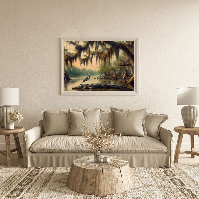 Swamp With Alligator Picture, Louisiana Swamp Wall Hanging, Florida ...