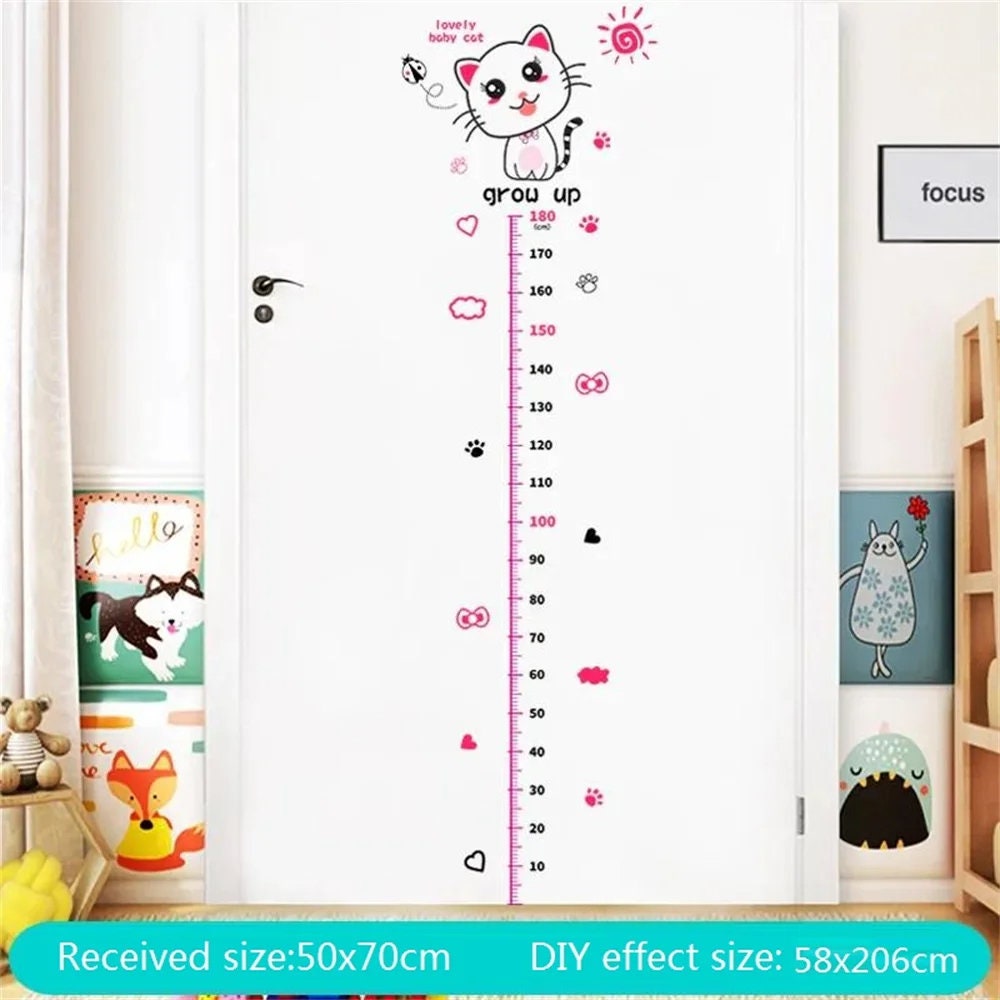 Jungle Friends Height Chart Wall Sticker Removable Adhesive Growth ...