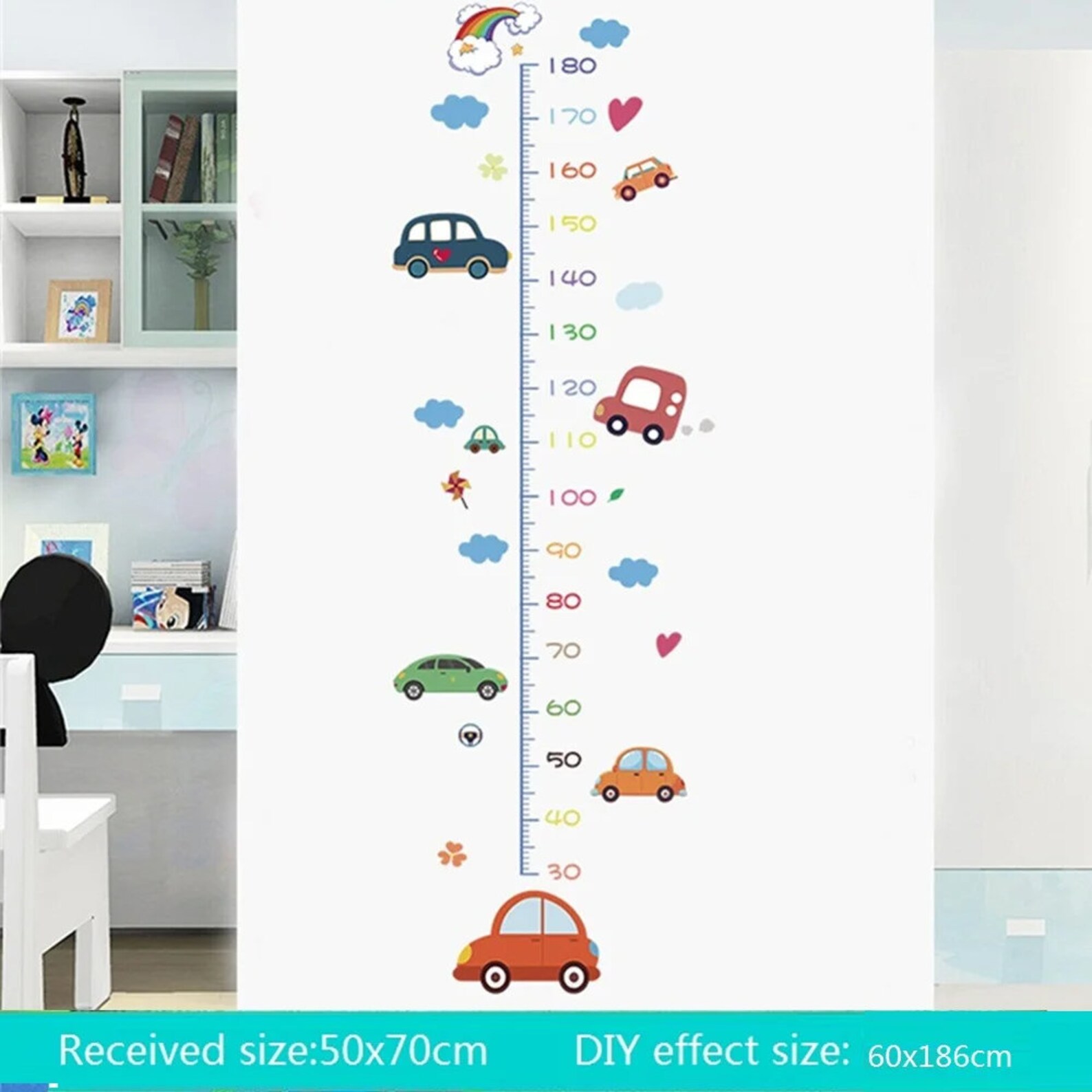 Jungle Friends Height Chart Wall Sticker Removable Adhesive Growth ...