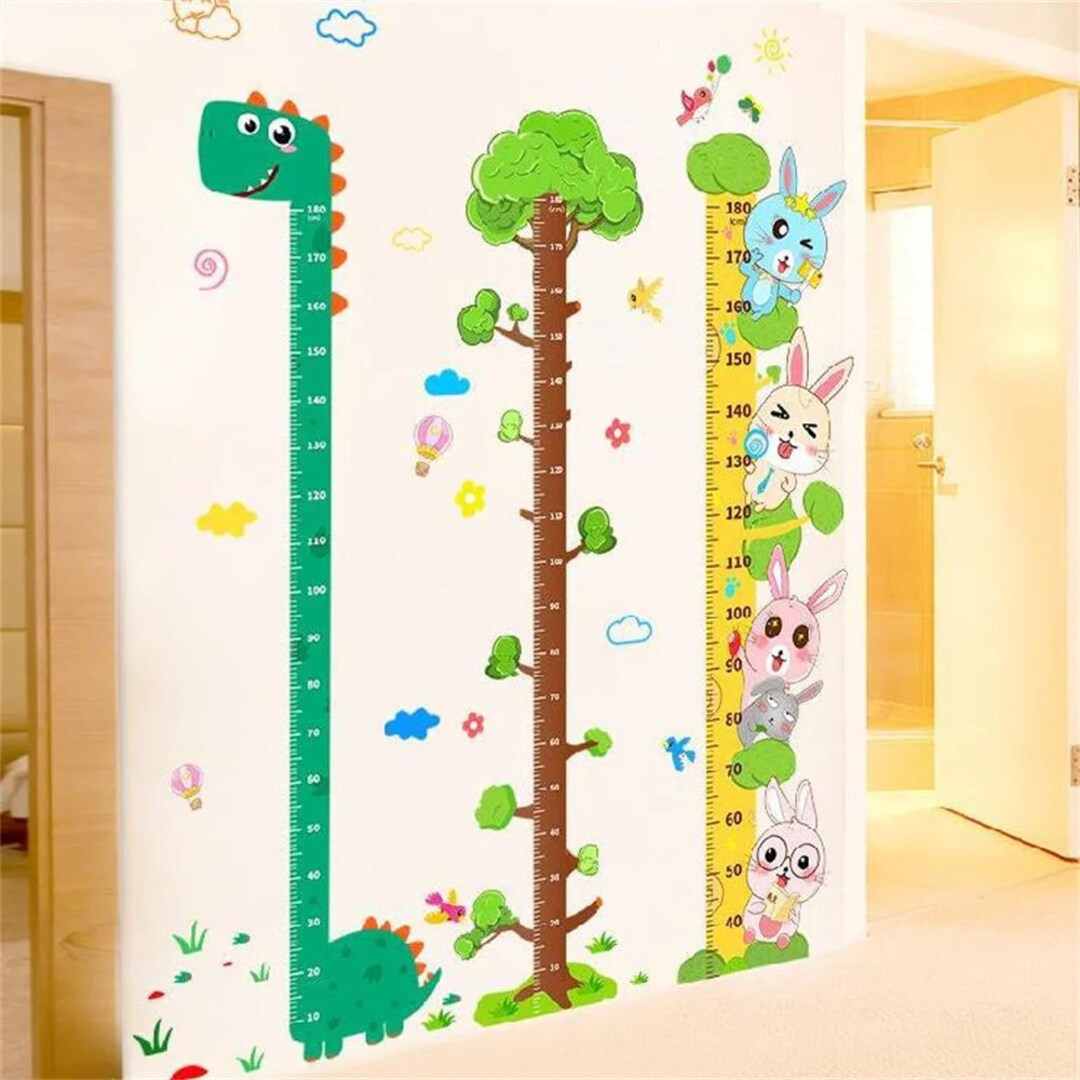 Jungle Friends Height Chart Wall Sticker Removable Adhesive Growth ...