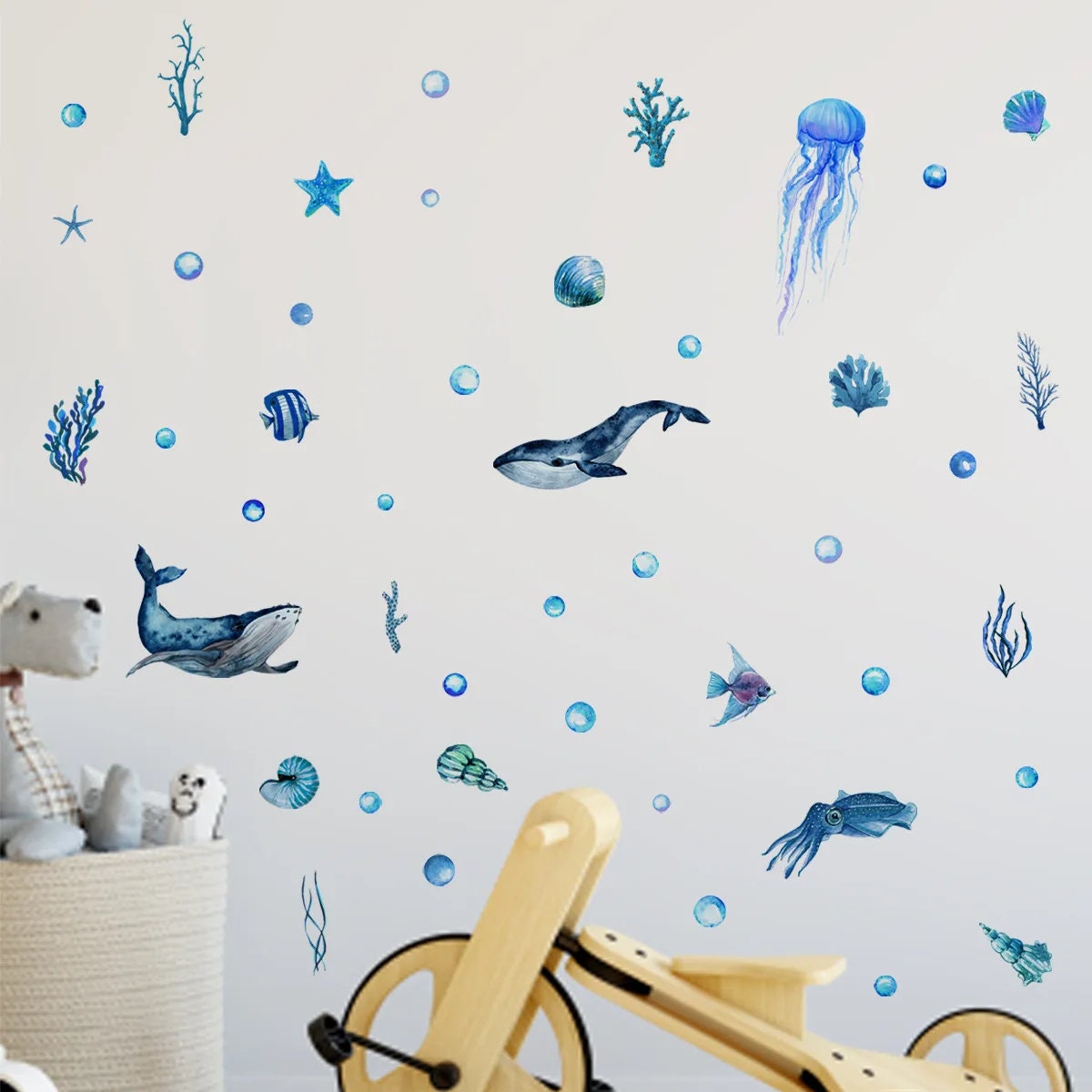 Glow-in-the-dark Sea Creatures Wall Decals Transform Your Walls With ...