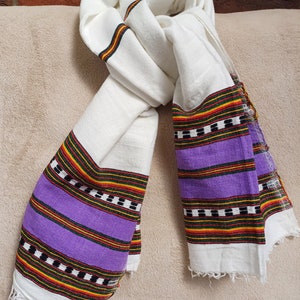Habesha Cotton Netela/scarf(05), Hand-made Cotton Shawl, Cotton Scarf ...