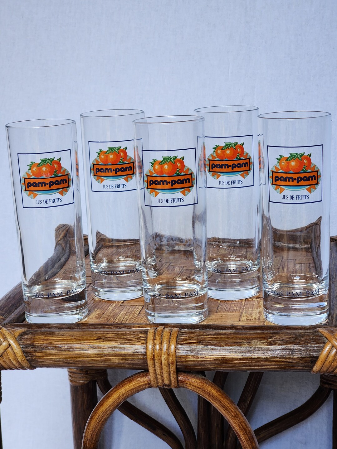 5 Pam Pam Advertising Fruit Juice Glasses. Vintage 1980. - Etsy