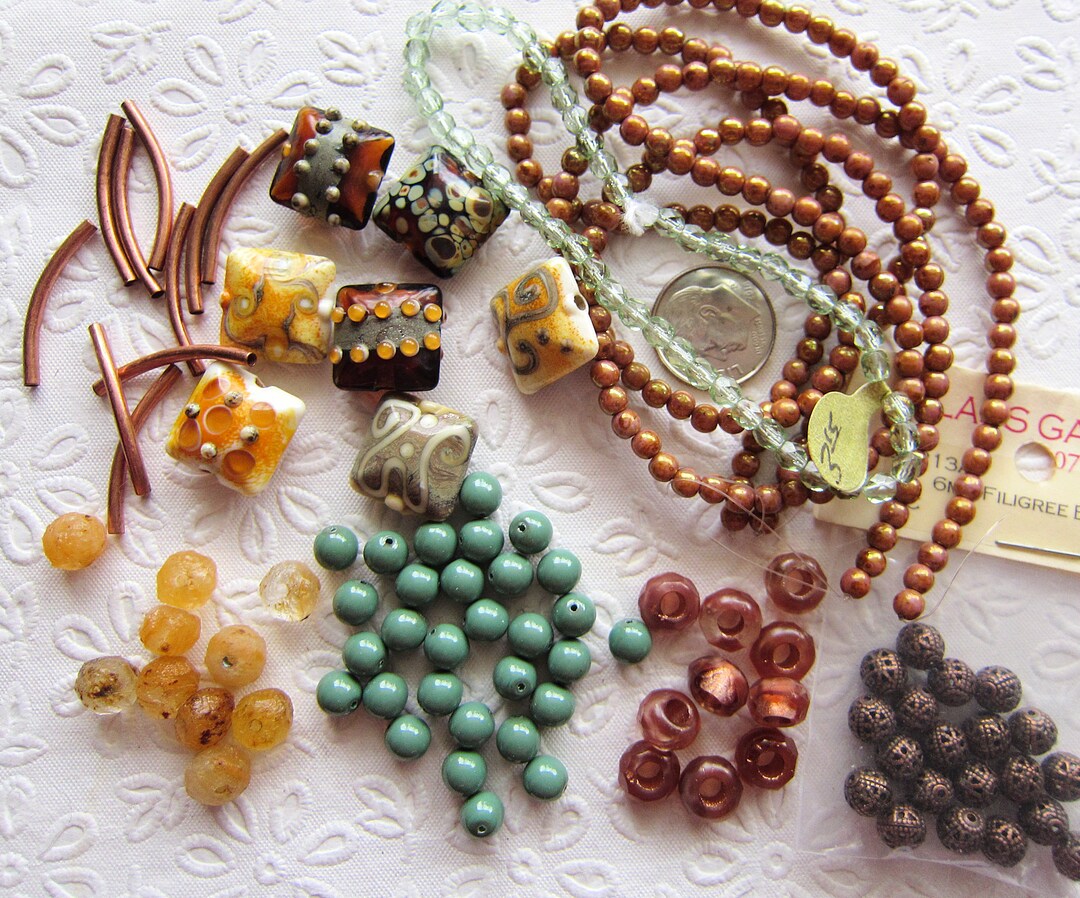 LAMPWORK BEAD SET & Multiple Components for a Necklace Bracelet ...