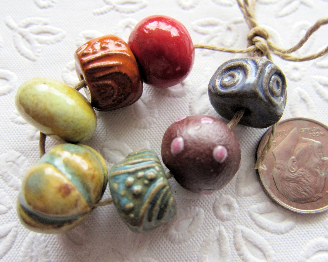 GAEA Porcelain Clay Bead Set - 7 Assorted Bead Shapes & Colors - Etsy