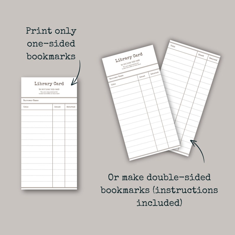 Printable Library Card Bookmark | Vintage Library Card Reading List ...