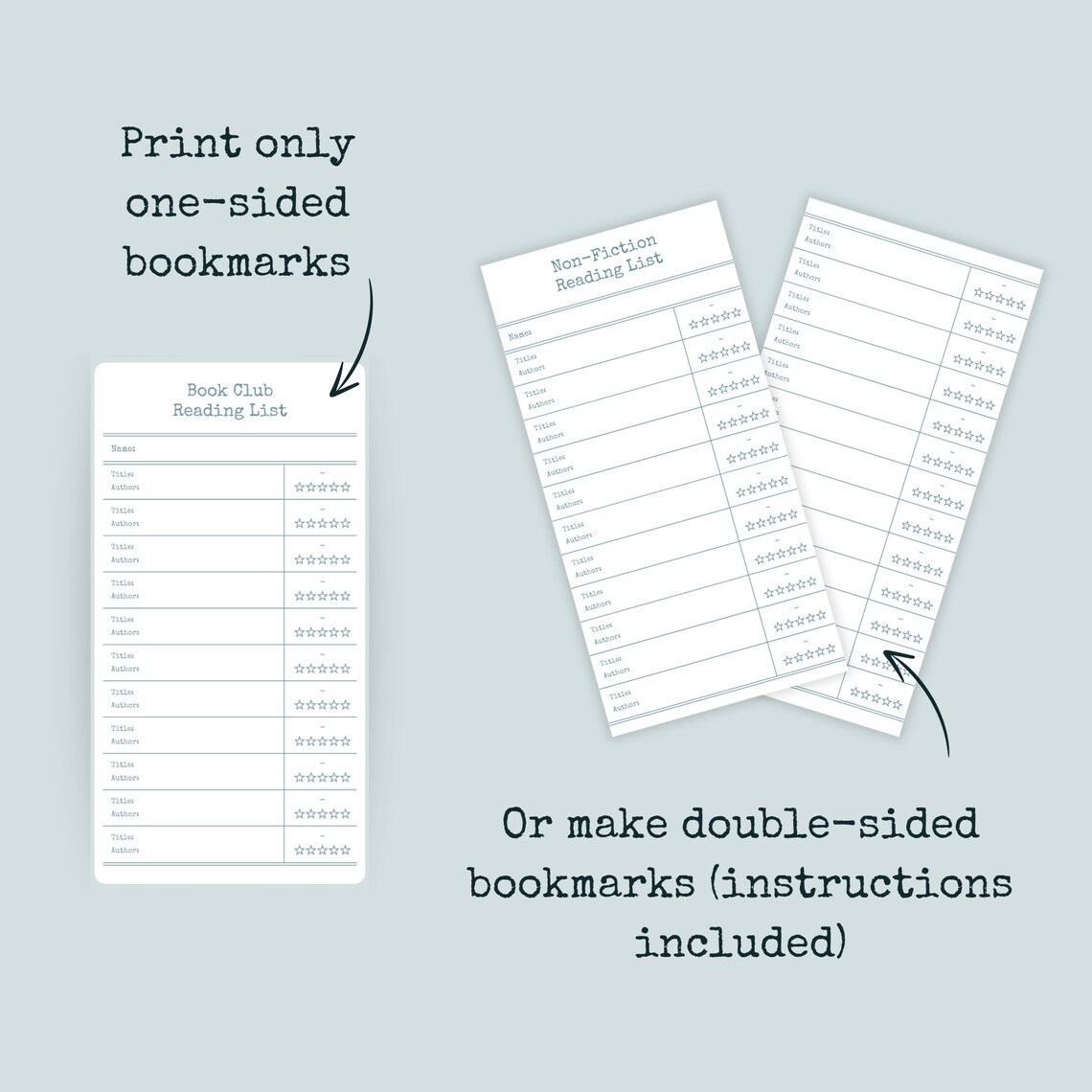 Printable Reading Lists by Genre Bookmarks | Wider Rows for Recording ...