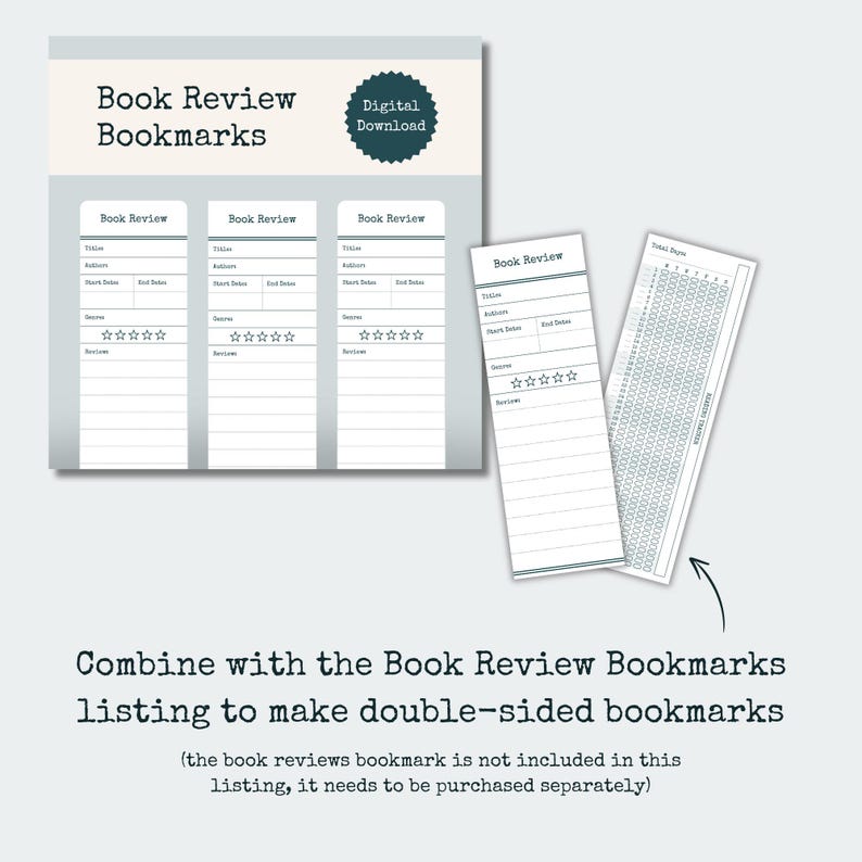 Printable Days Read Tracker Bookmark | Weeks Version | Days Read per ...