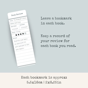 Printable Book Review Bookmark | Book Rating | Book Reading Tracker ...