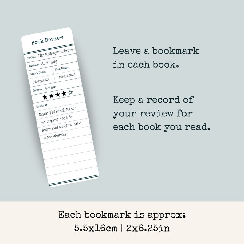 Printable Book Review Bookmark | Book Rating | Book Reading Tracker ...