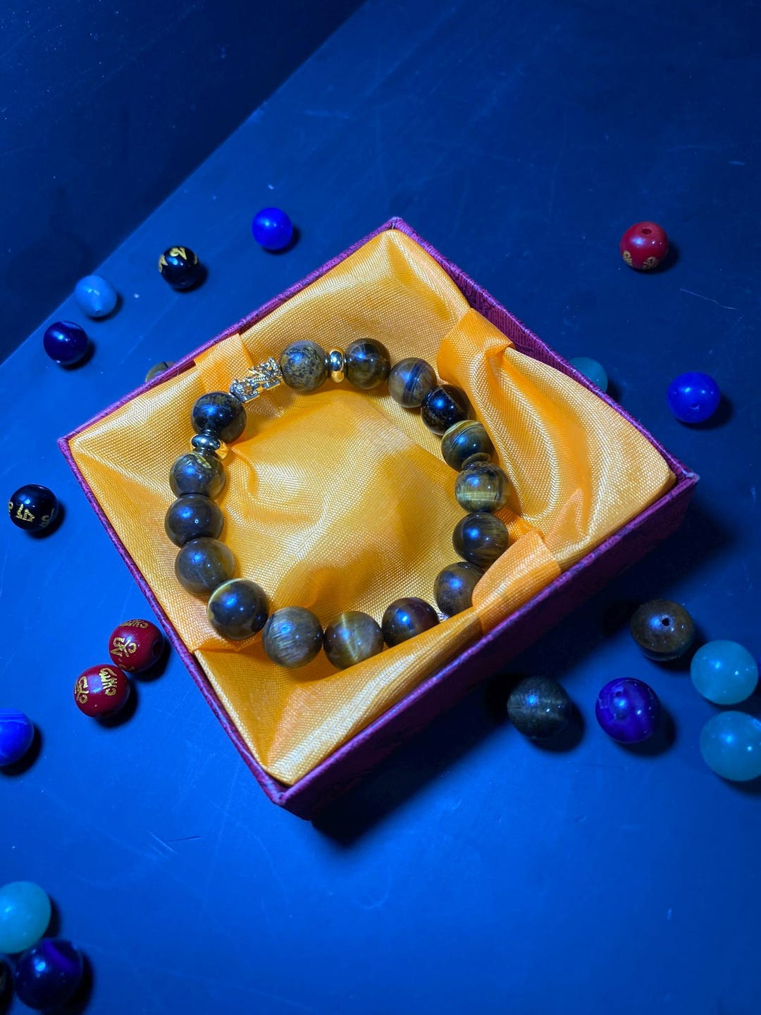 Zabel 18k Gold Small Pixiu Piyao. Brown Tiger Eye Onyx Beads - Etsy