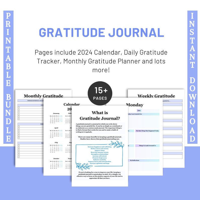 Gratitude Journal, Self Reflection Journal, Gratitude Journal Printable ...