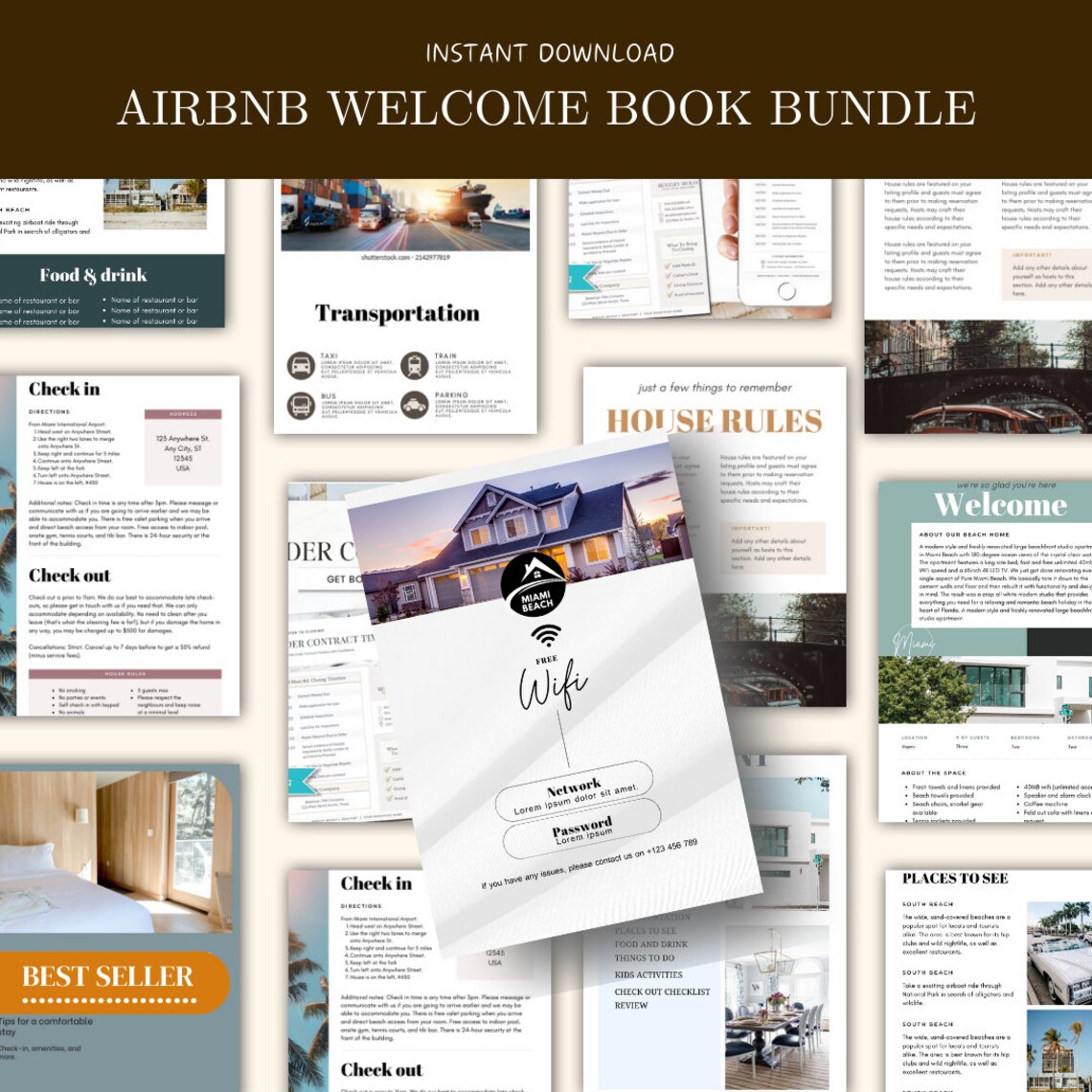 Airbnb Beach Home Rental Templates, Rental Property Management, Online ...
