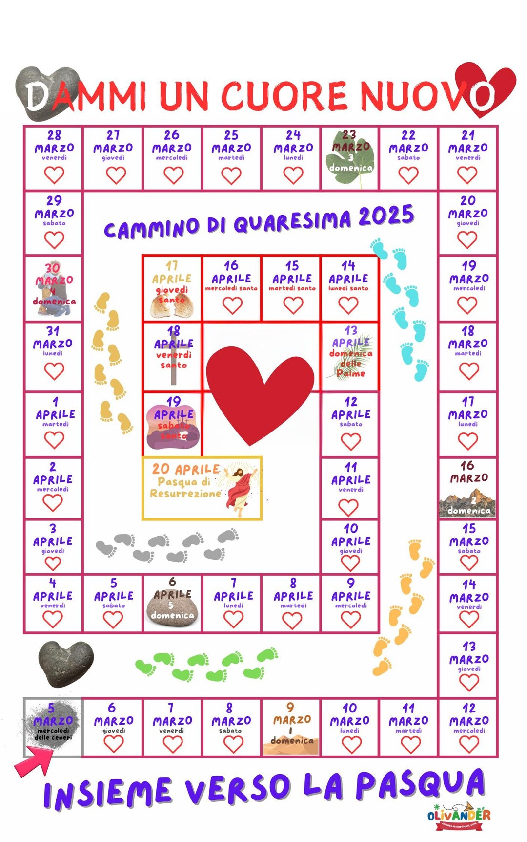 Lent 2025 Map for Children and Teens - Give Me a New Heart - Lent ...