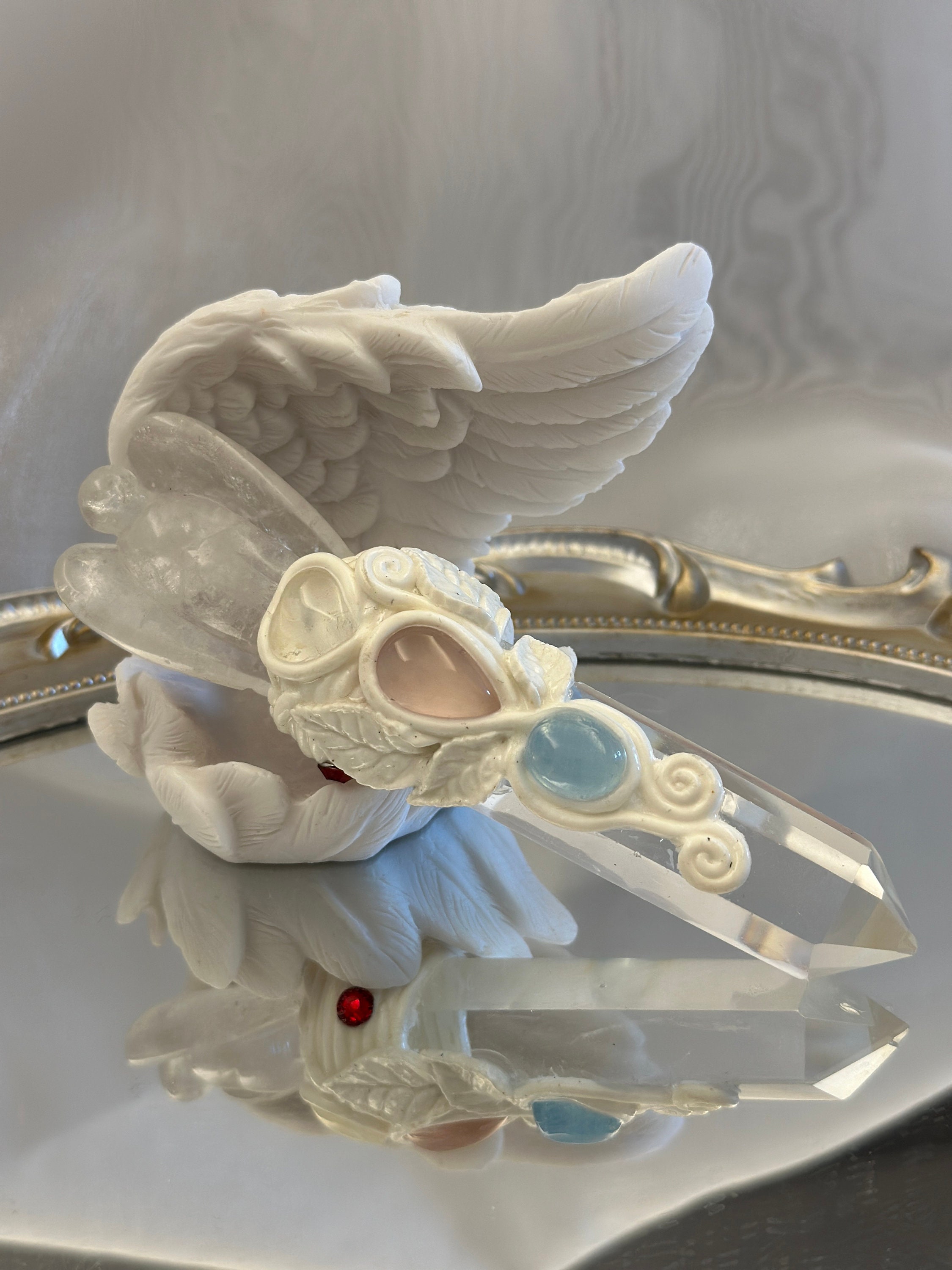 CRYSTAL WAND, Crystal Quartz ANGEL Wand With Chakra Crystals, Quartz ...